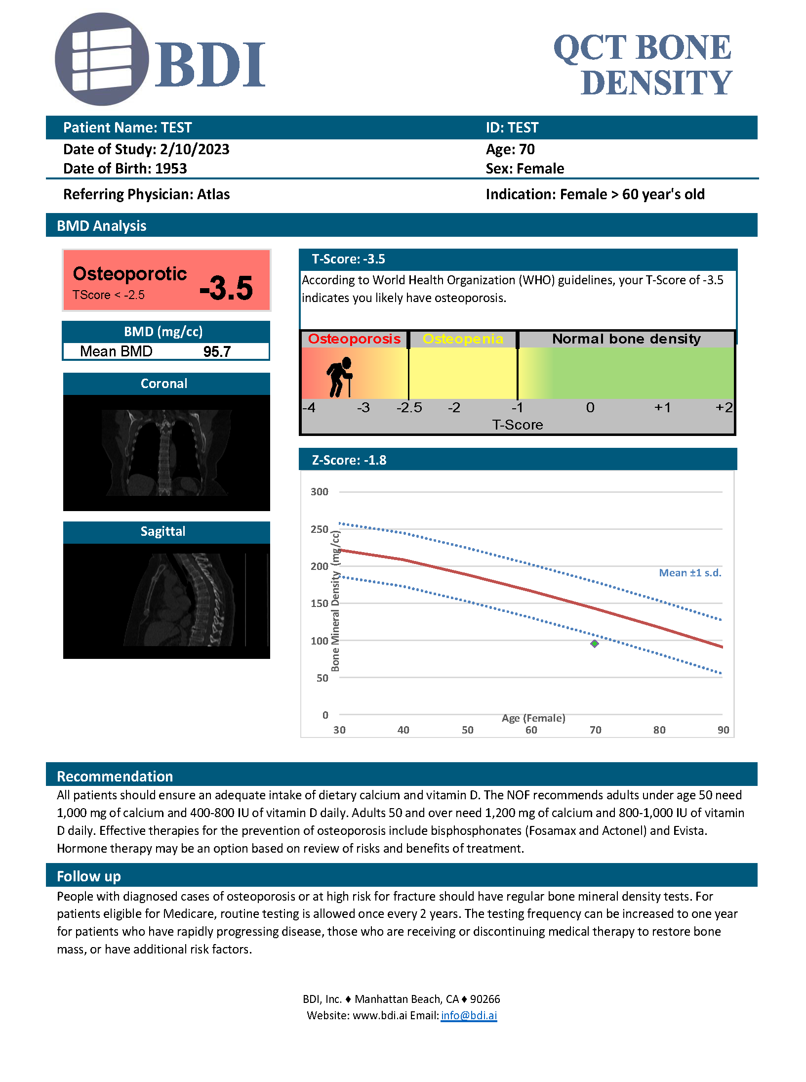 Fits in existing workflow - Bone Density Inc